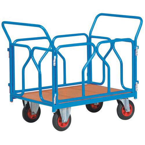 Modulierbarer Wagen mit Rohrgestell und Rädern, rechteckig - 1200 mm x ...