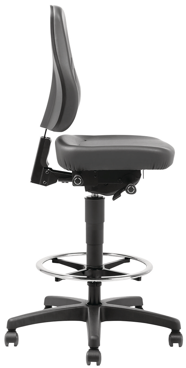 Ergonomischer Werkstattstuhl, hohes Modell auf Rollen - Manutan Expert - Manutan.de