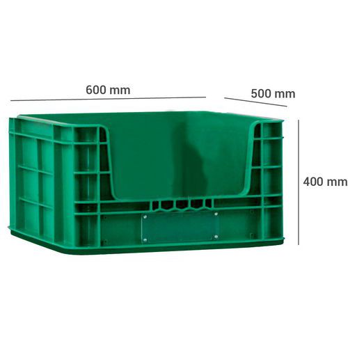 Stapelbare Kisten mit Öffnung - Länge 490 und 600 mm - 36 und 97 l ...