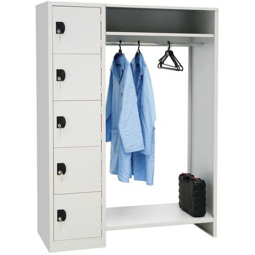 Spind Modulo mit mehreren Fächern und offener Garderobe - 1 bis 2 ...