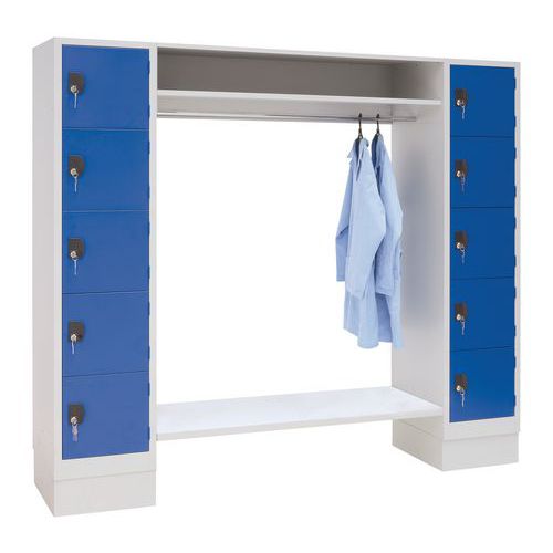 Spind Modulo mit mehreren Fächern und offener Garderobe - 1 bis 2 ...