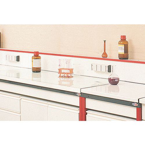 Modularer Labortisch – Stein – mit Rückwand - Manutan.de