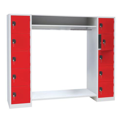 Spind Modulo mit mehreren Fächern und offener Garderobe - 1 bis 2 ...