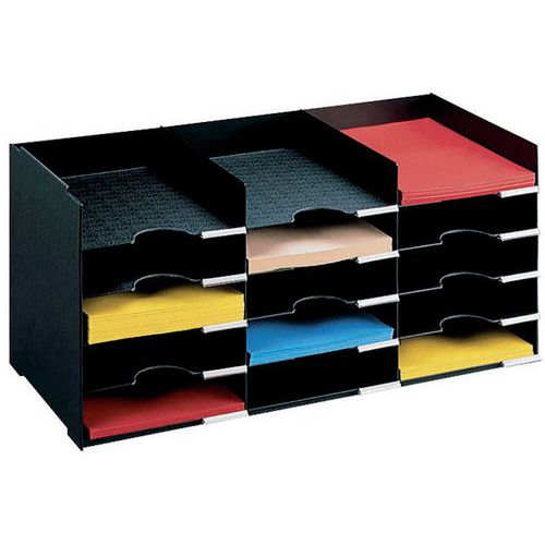 Sortierer mit mehreren Fächern, waagerecht - Schwarz - Paperflow ...