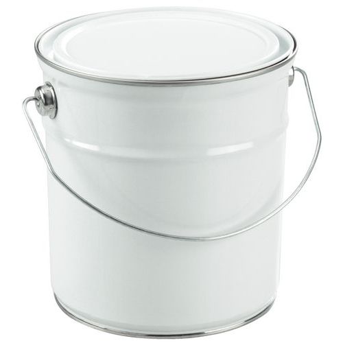 Weißer Metalleimer mit Flachdeckel - 2,5 bis 5 L - Manutan.de