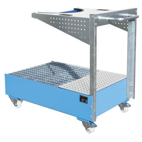 Mobile Auffangwanne mit Konsole - 1 Fass à 200 Liter - Bauer - Manutan.de